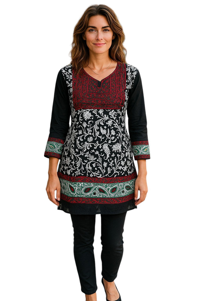 Tunic for Women 100% Cotton Printed tops 3/4 Sleeves Kurti – 1920 ...